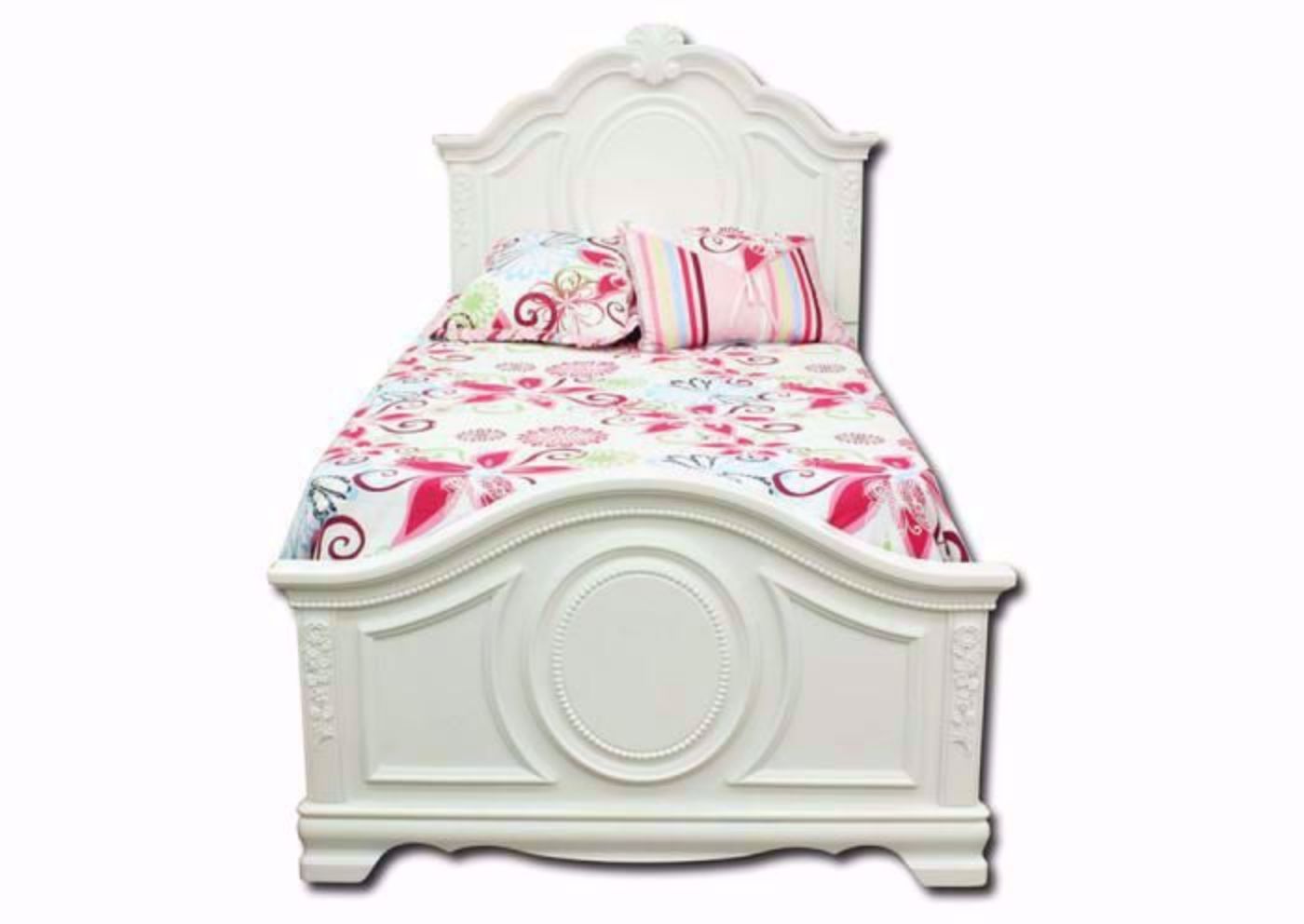 Jessica Twin Size Bed - White | Home Furniture