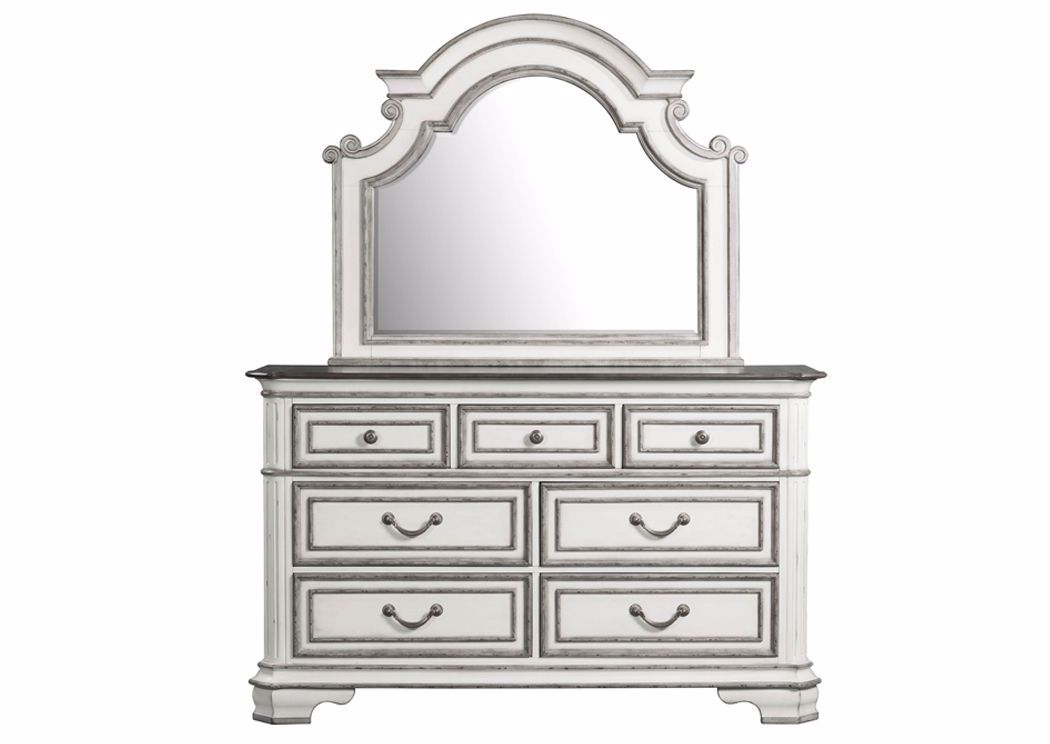 Leighton Manor Dresser with Mirror - Silver Gray | Home Furniture