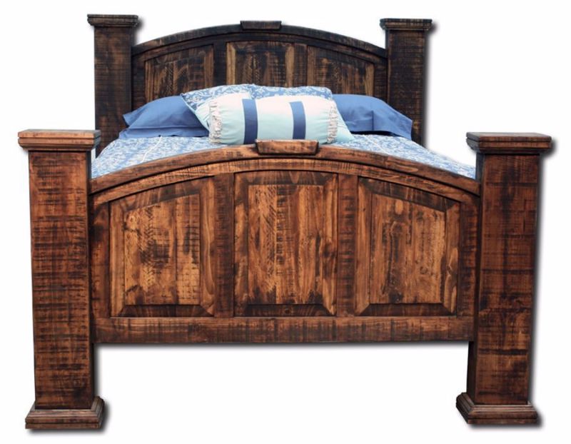 Vintage Rustic King Bed - Dark Brown | Home Furniture