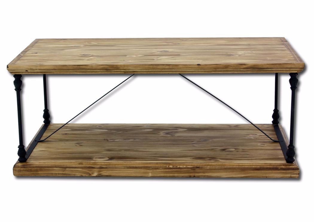 Aubrey Coffee Table - Wood and Wrought Iron | Home Furniture