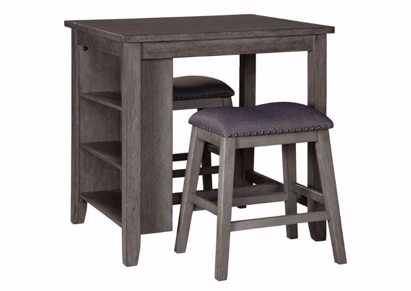 Caitbrook 3 Piece Counter Height Table Set - Gray | Home Furniture