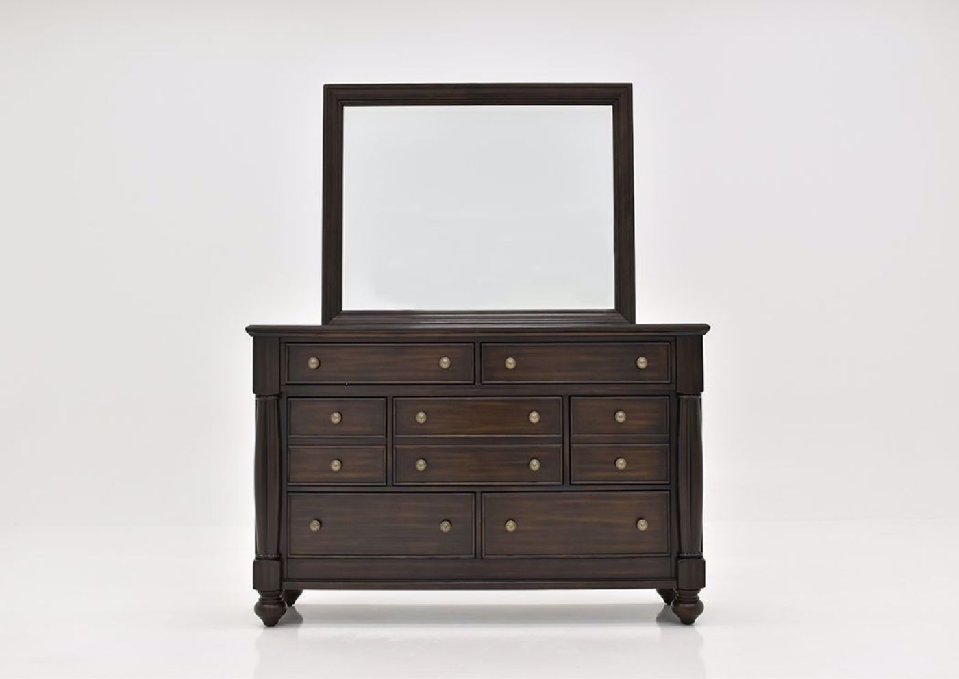 Harrison Dresser with Mirror - Brown | Home Furniture