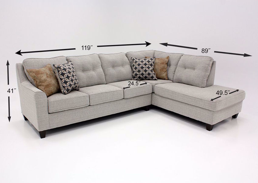 Dante Sectional Sofa With Chaise - Brown Tweed | Home Furniture
