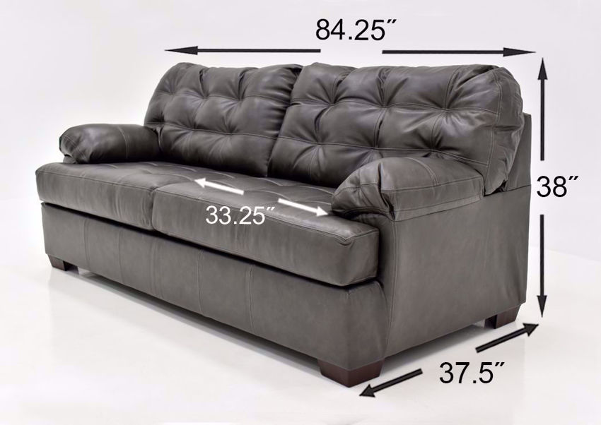 Soft Touch Leather Sofa - Gray