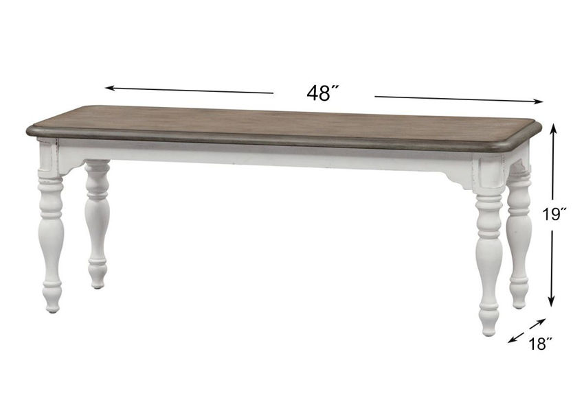 Magnolia Manor Dining Table Set with Bench - White | Home Furniture