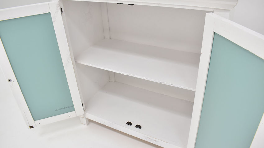 Brocade 2 Door Mirrored Console Cabinet - White | Home Furniture