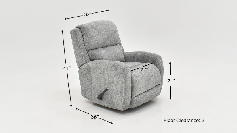 Stratus Swivel Gliding Recliner - Gray | Home Furniture