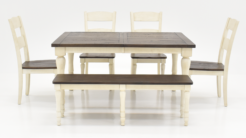 Madison County 6 Piece Dining Table Set - Off-White | Home Furniture