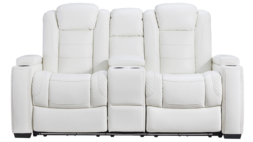 Party Time POWER Reclining Sofa Set - White | Home Furniture