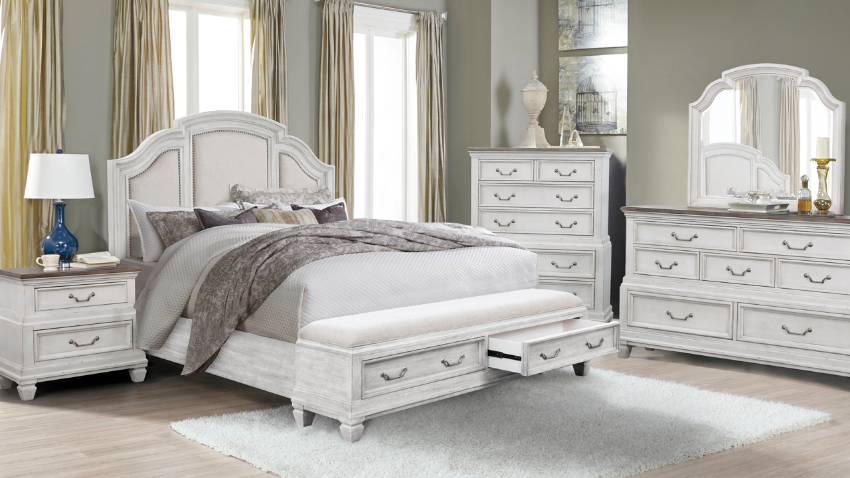 Layla King Size Storage Bedroom Set - White | Home Furniture