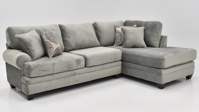 Groovy Sectional Sofa w/Chaise - Gray | Home Furniture