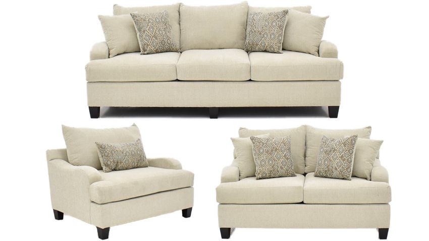 Tyson Sofa Set - Off White | Home Furniture Plus Bedding and Mattress ...