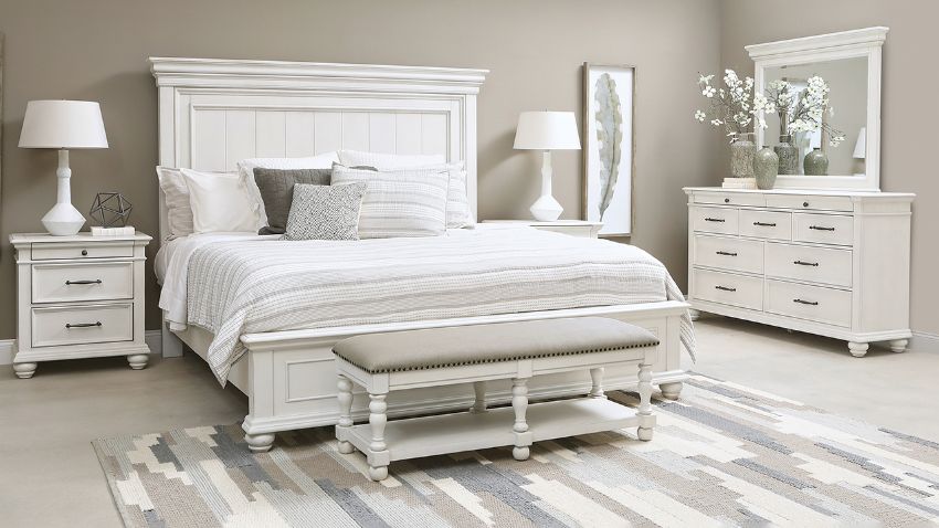 Southport Queen Panel Bedroom Set - White | Home Furniture