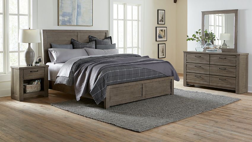 Ruff Hewn King Bedroom Set - Gray | Home Furniture