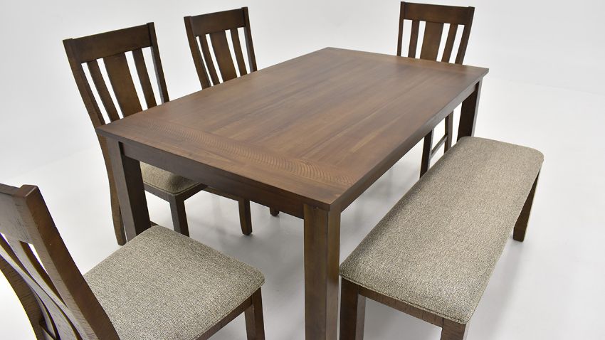 Everett 6 Piece Dining Table Set - Brown | Home Furniture