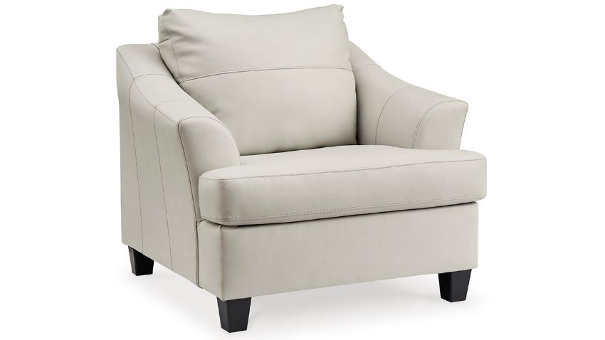 Genoa Leather Chair - Off White | Home Furniture Plus Bedding and ...