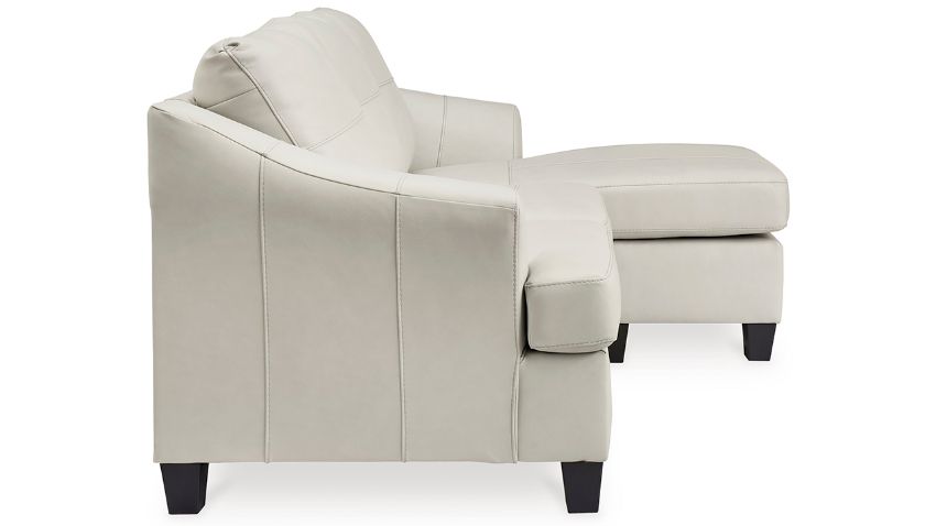 Genoa Leather Sofa Chaise - Off White | Home Furniture