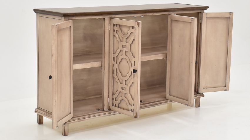 Charlotte 4 Door Console - Tan | Home Furniture