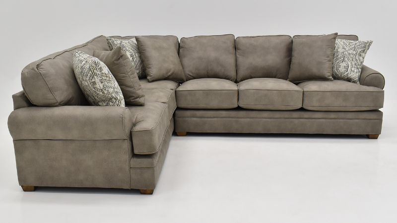 Brighton 2 pc Sectional Sofa - Brown | Home Furniture