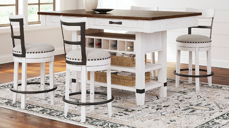 Valebeck 5-Piece Counter Height Dining Set - White | Home Furniture
