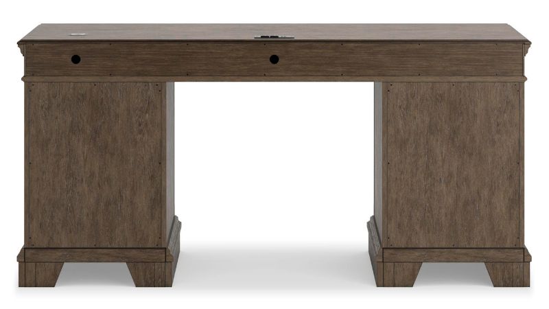 Janismore Executive Desk - Weathered Gray | Home Furniture