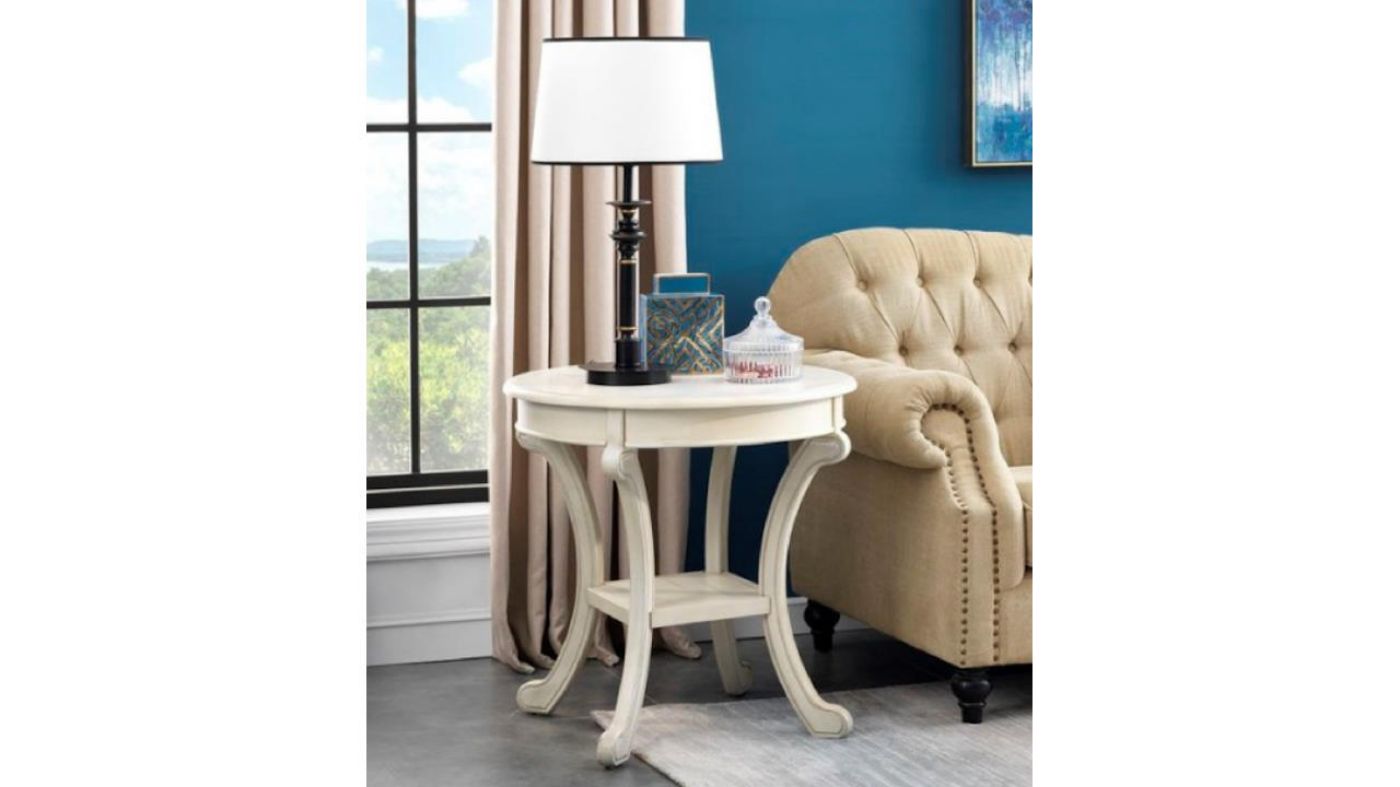 Emily Round Accent Table - Cream | Home Furniture