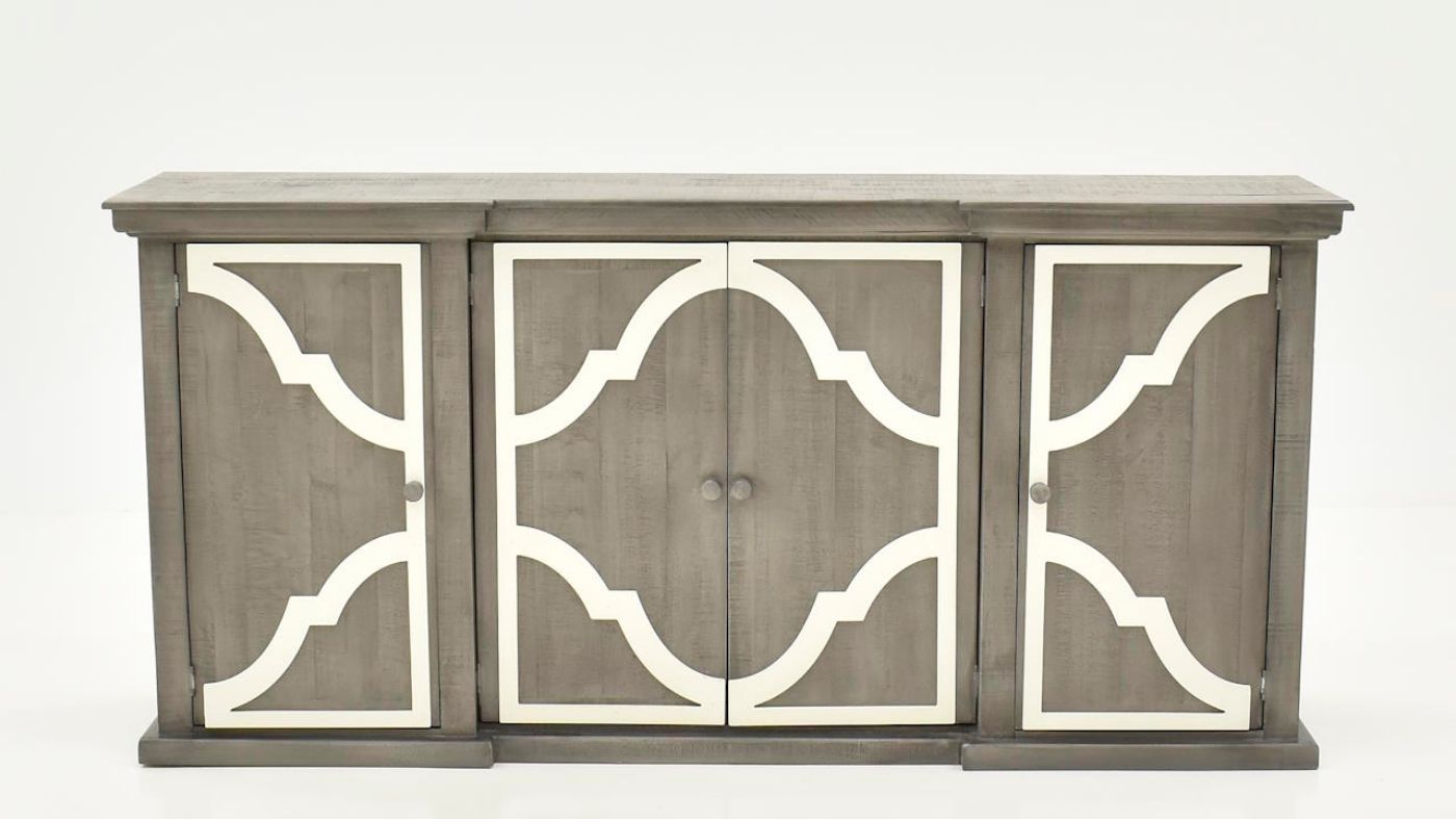 Shania 4 Door Console - Gray | Home Furniture